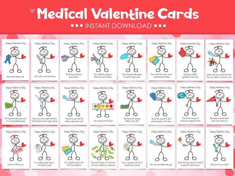 Nurse Valentine Cards - Medical Valentine Cards - Healthcare Valentine ...