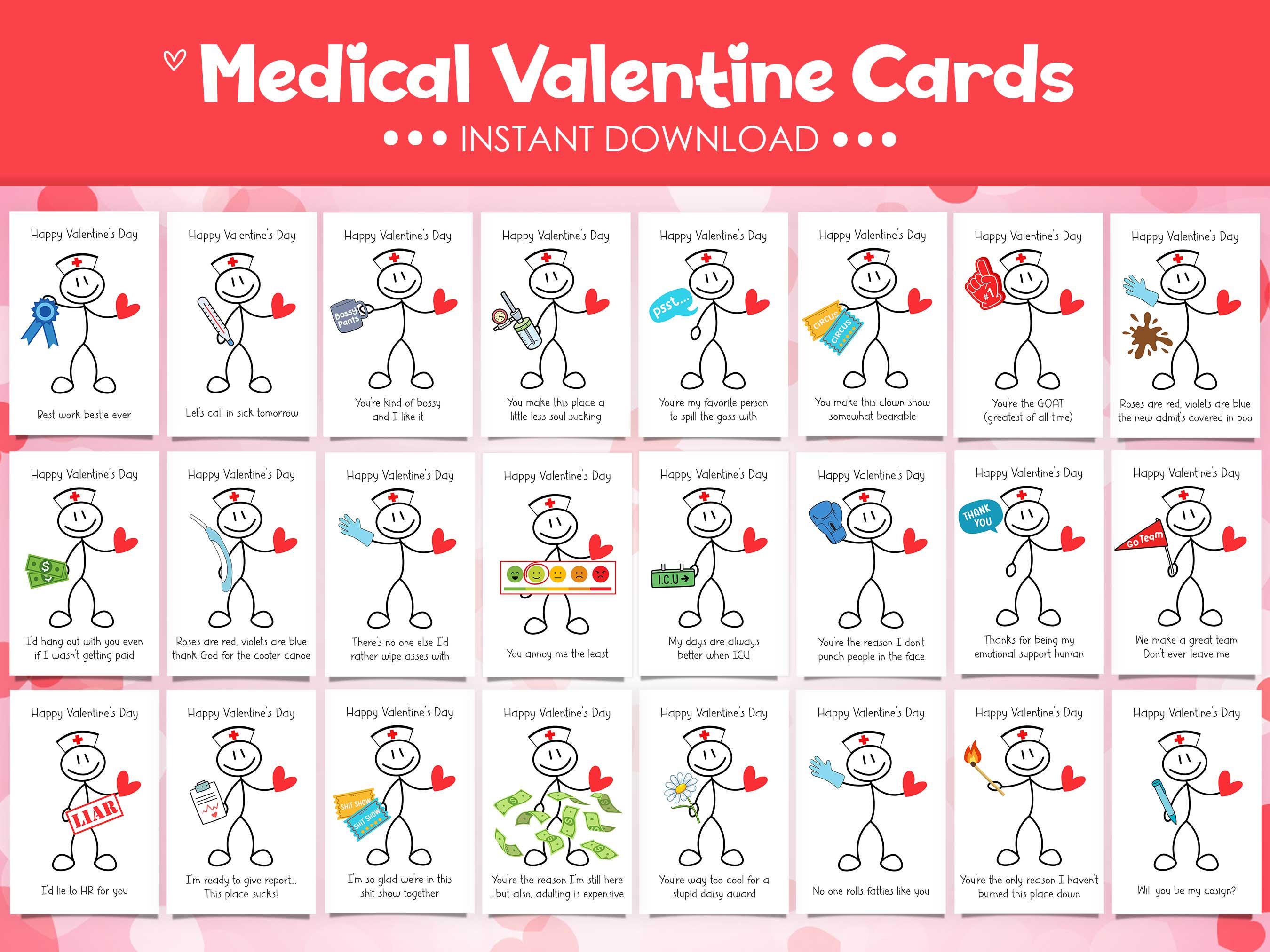 Nurse Valentine Cards - Medical Valentine Cards - Healthcare Valentine ...