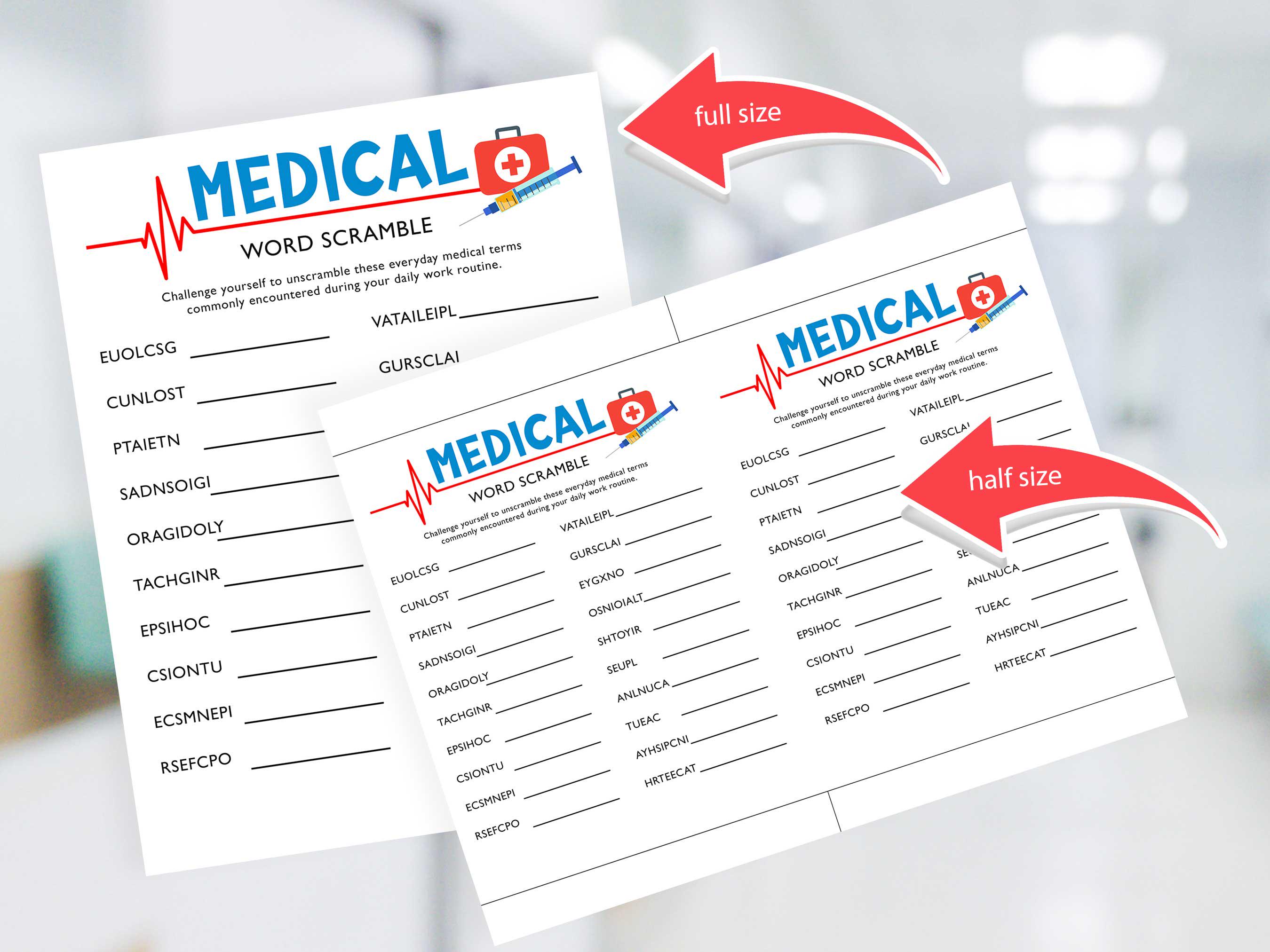 Medical Word Scramble | Nurse Word Scramble | Healthcare Word Scramble ...