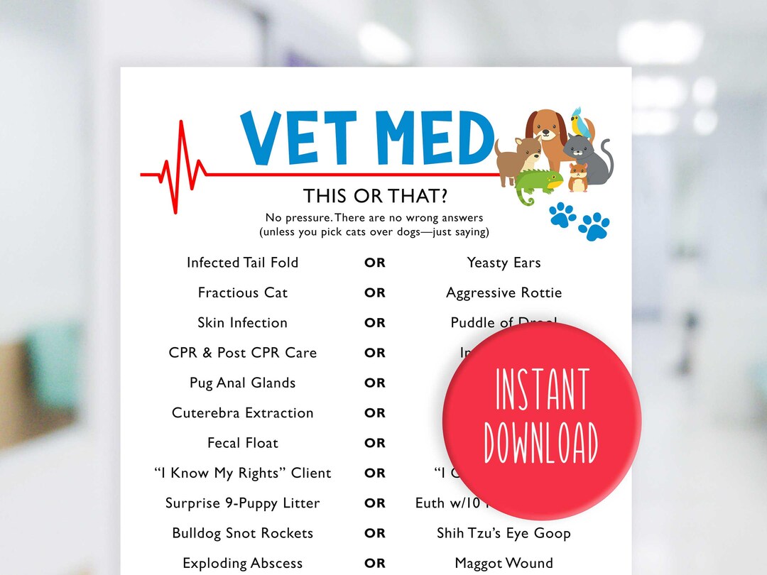 This or That Game | Veterinary Game | Veterinary Staff Game | Vet Tech ...