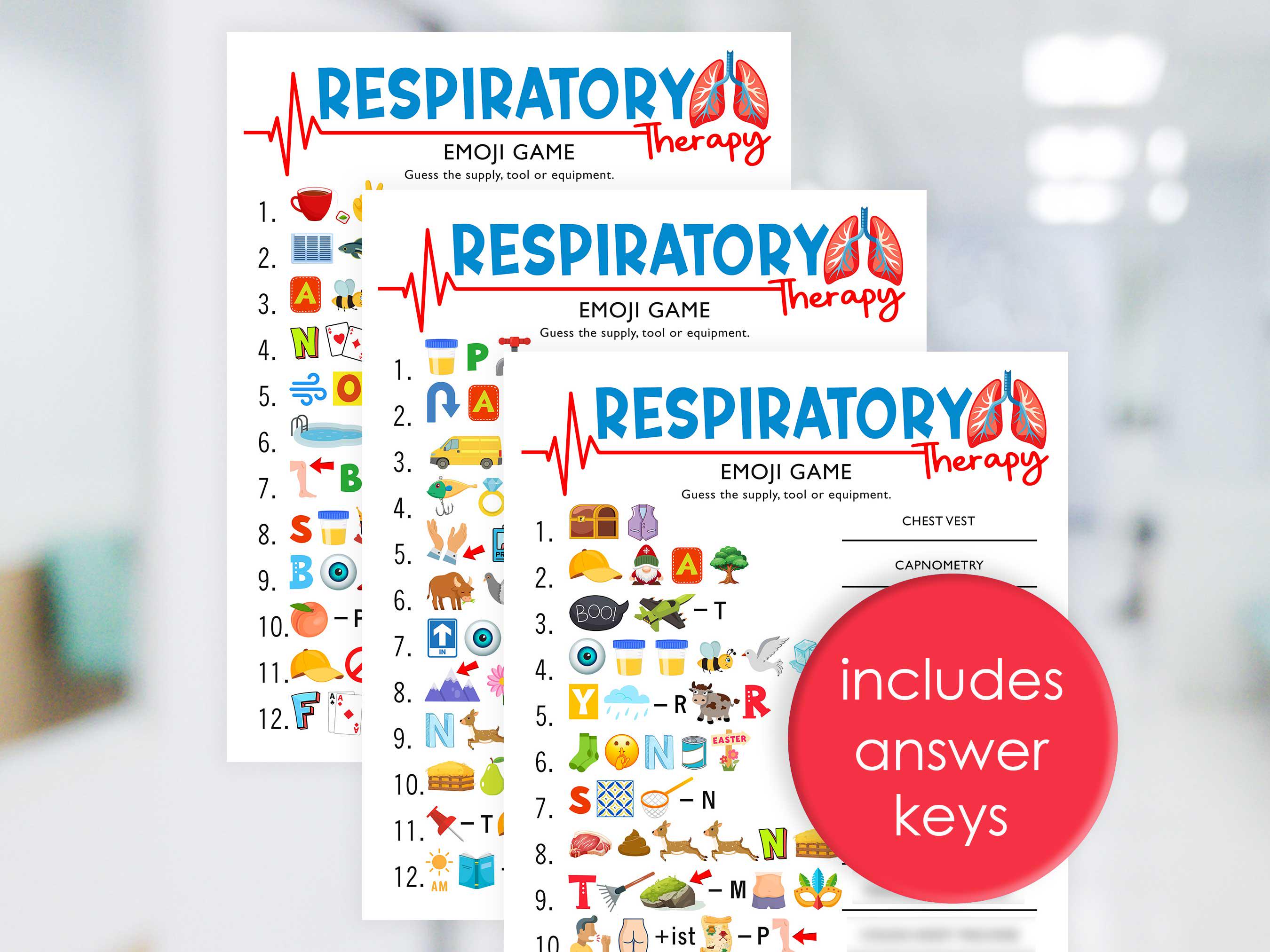 Respiratory Therapy Emoji Game - RT Supplies Emoji Game - Respiratory ...