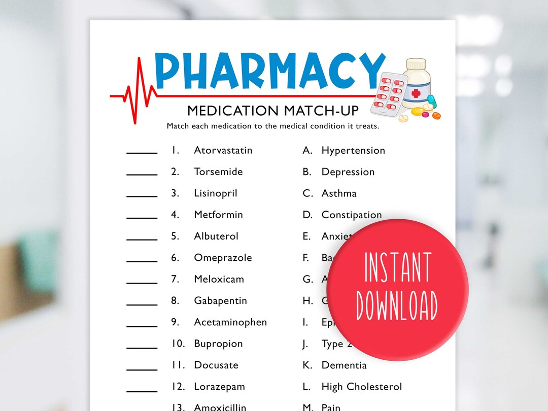 Pharmacy Game - Pharmacy Medication Match up - Pharmacy Tech Game ...