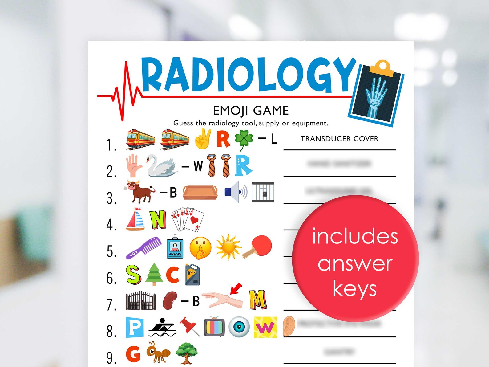 Radiology Emoji Game | Rad Tech Game | Radiology Game | Rad Tech ...