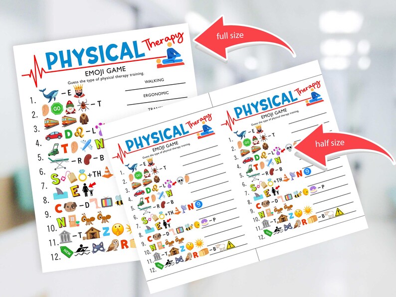 Physical Therapy Emoji Game | Physical Therapist Game | Physical ...