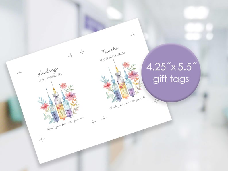 Nurse Appreciation Card - Nurse Thank You Card - Nurse Gift Tags ...