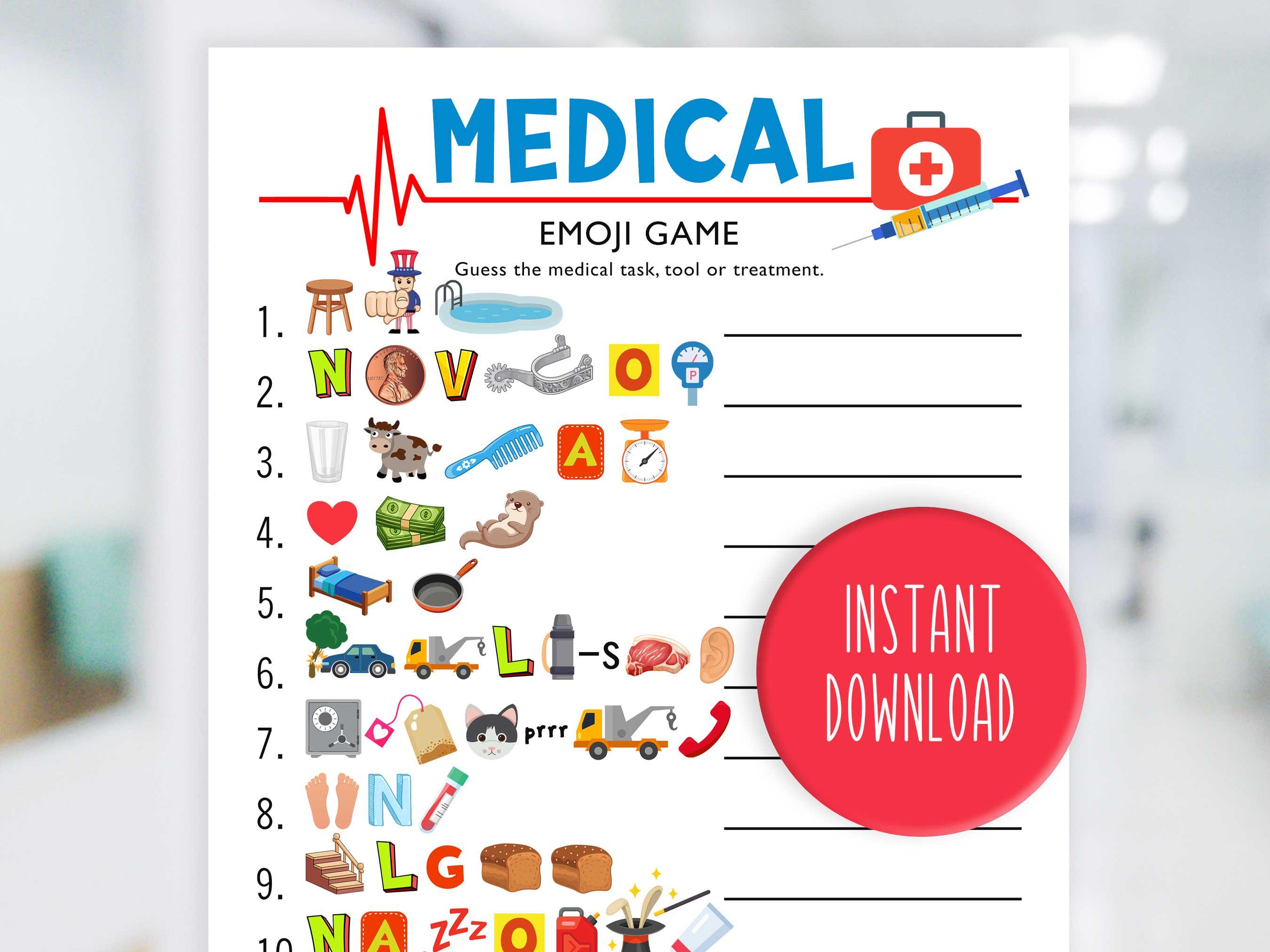 Medical Emoji Game | Disease Emoji Game | Healthcare Emoji Game ...