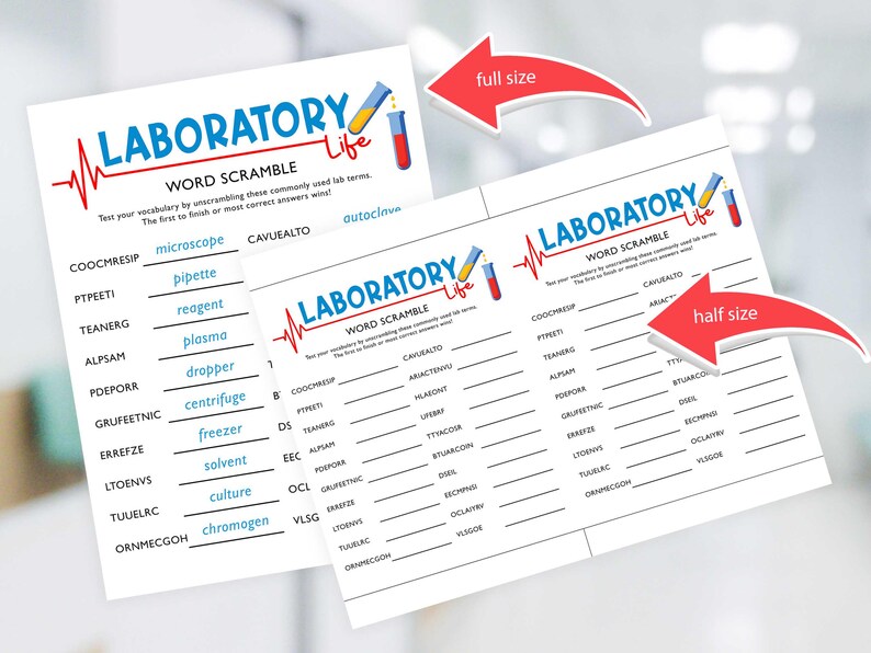 Word Scramble Lab Game | Lab Week | Lab Appreciation | Fun Printable ...