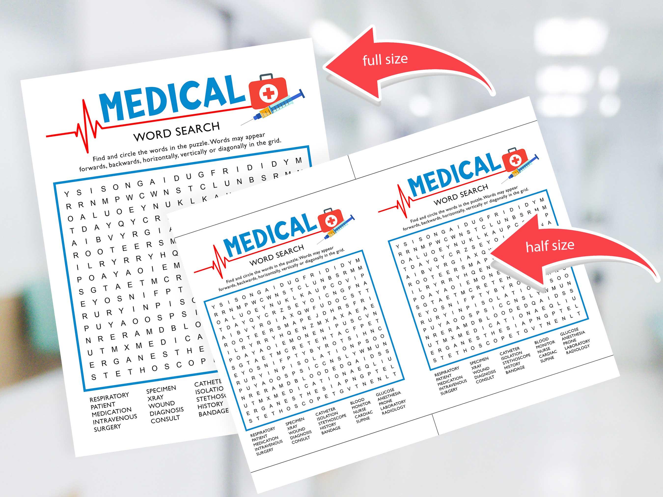 Medical Word Search | Nurse Word Search | Healthcare Word Search ...