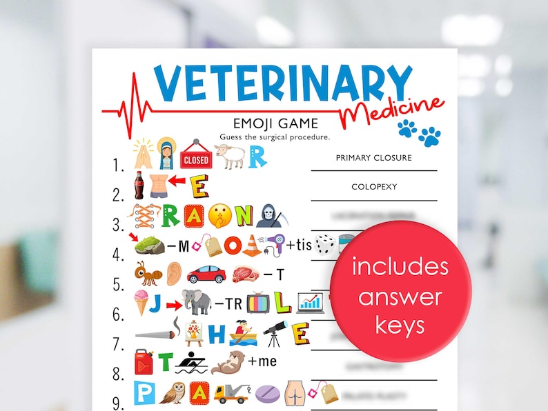 Surgical Procedures Game | Vet Tech Game | Vet Tech Icebreaker | Vet ...
