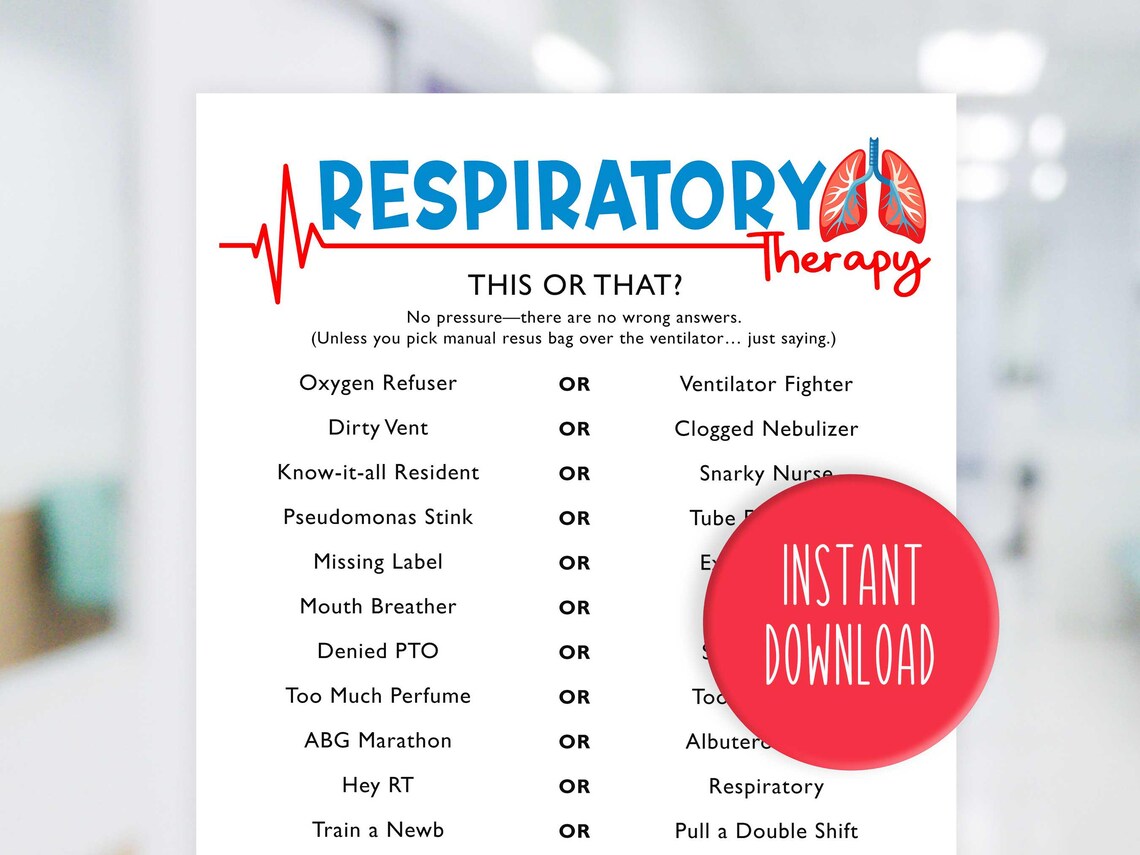 This or That Game | Respiratory Therapy Game | Respiratory Therapist ...