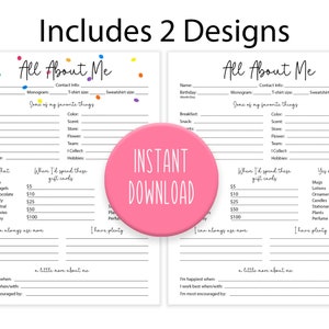 All About Me Template - Getting to Know You Survey - All About Me ...