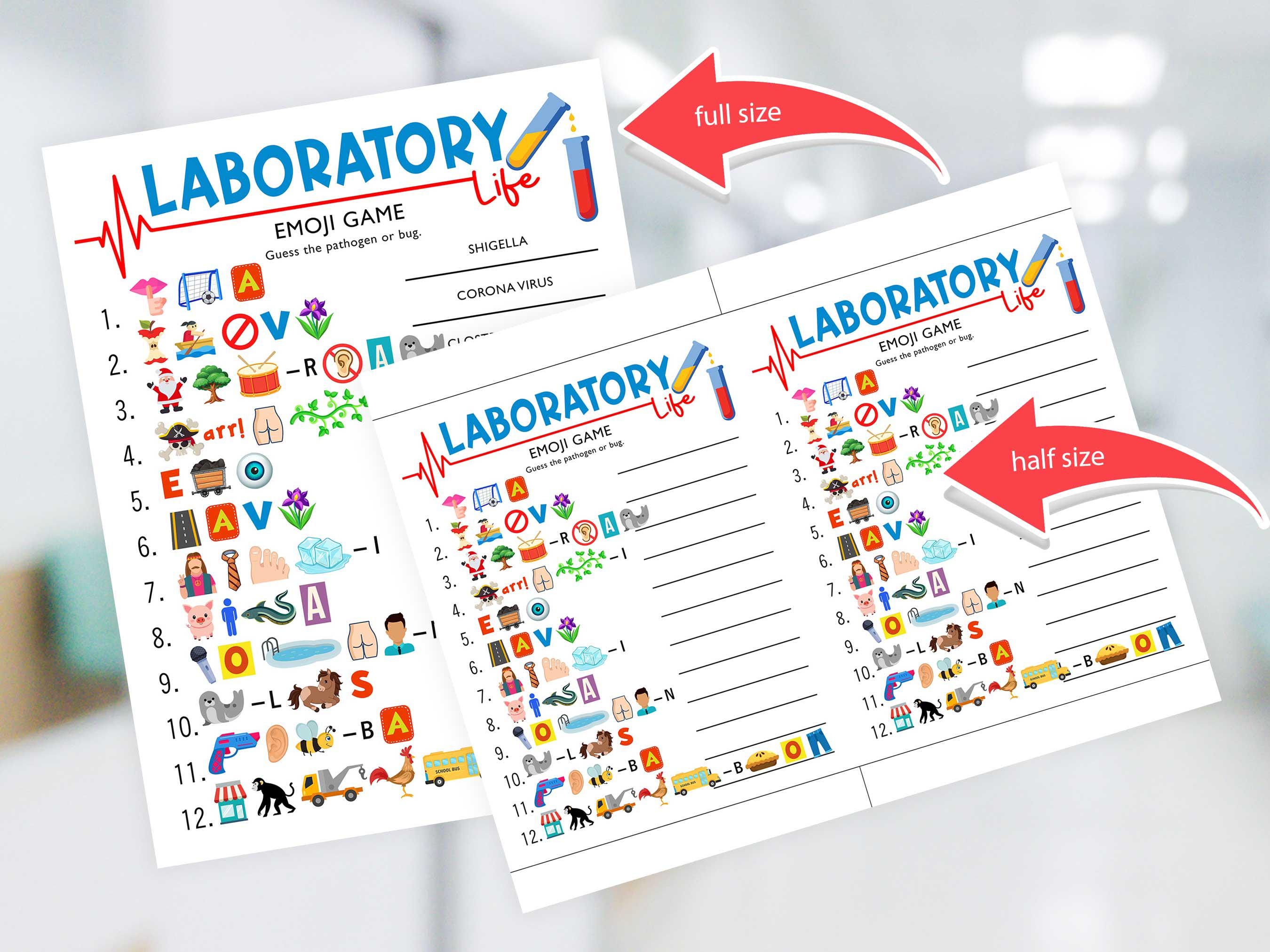 Lab Game Bundle | Lab Tests Emoji Game | Lab Game | Pathogens Emoji ...