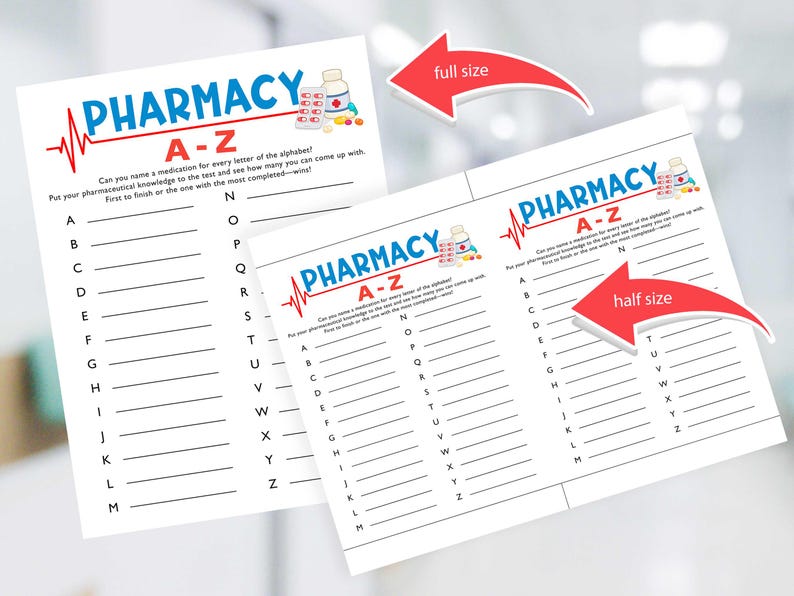 Pharmacy A to Z Game | Pharmacy Game | Pharmacy Alphabet Game ...