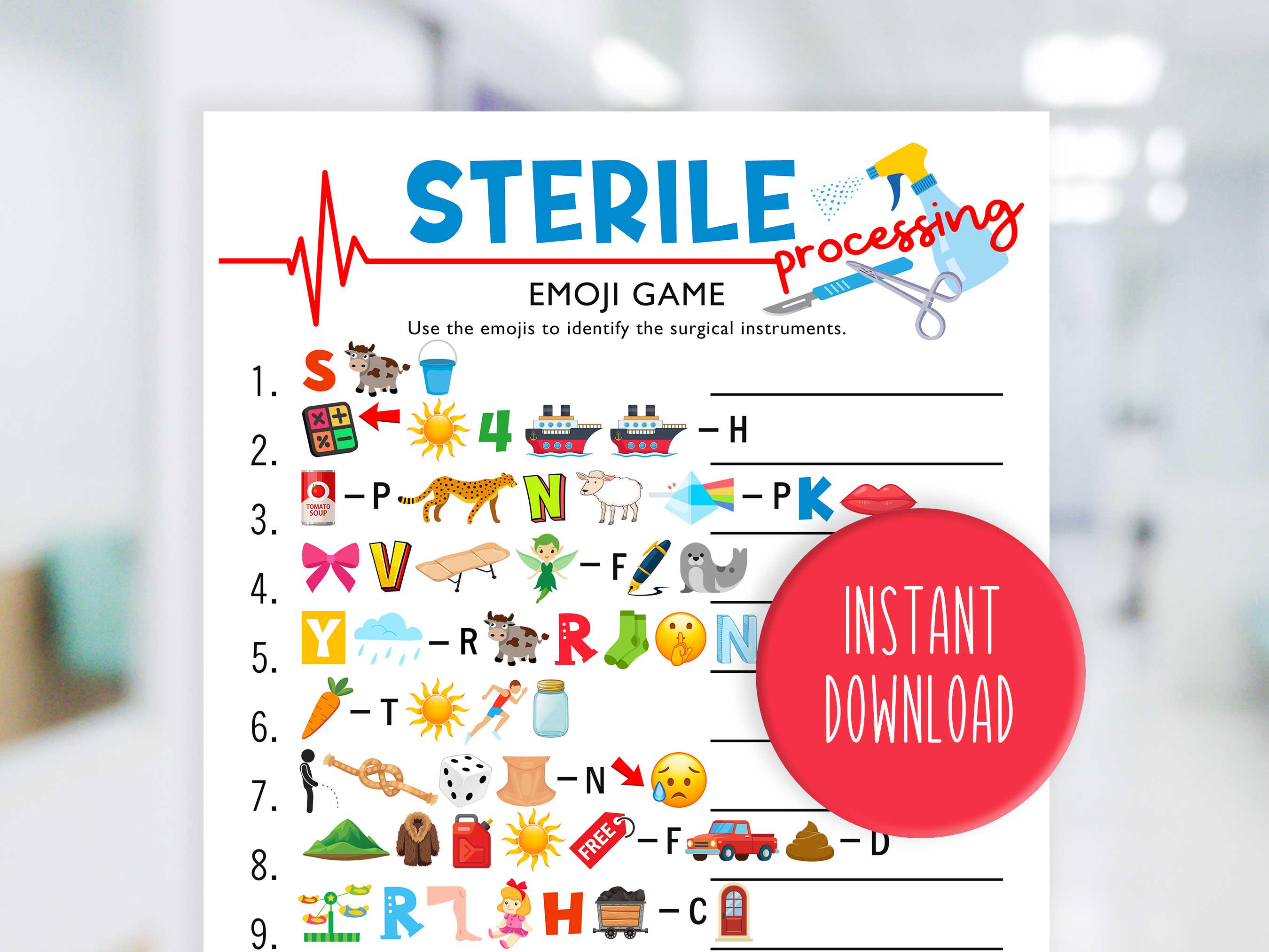 SPD Surgical Instruments Emoji Game | Sterile Processor Game | Sterile ...