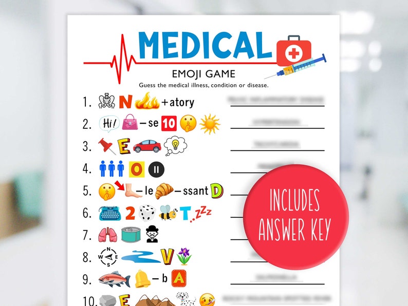 Medical Emoji Game - Disease Emoji Game - Healthcare Emoji Game ...