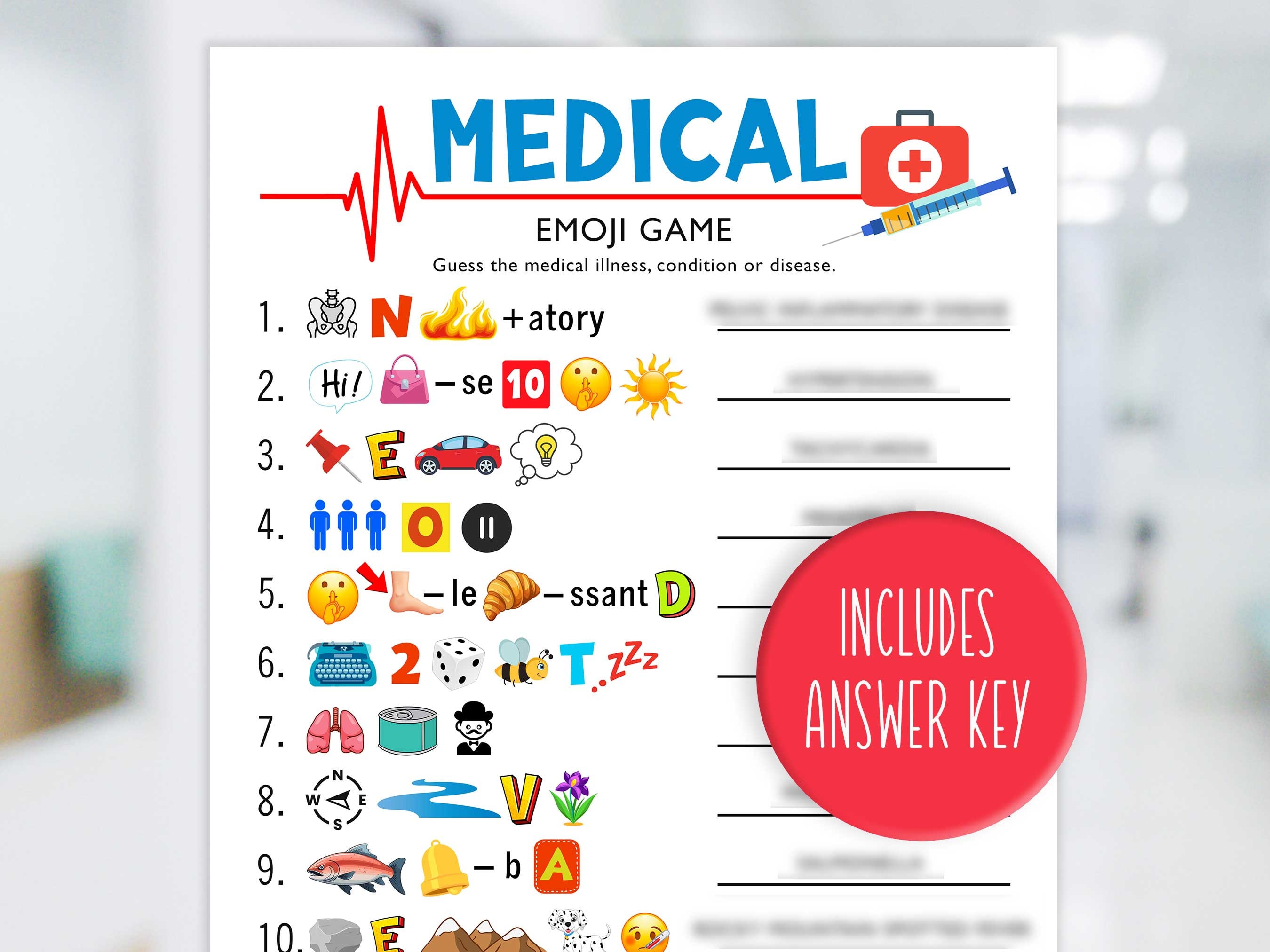 Medical Emoji Game - Disease Emoji Game - Healthcare Emoji Game ...