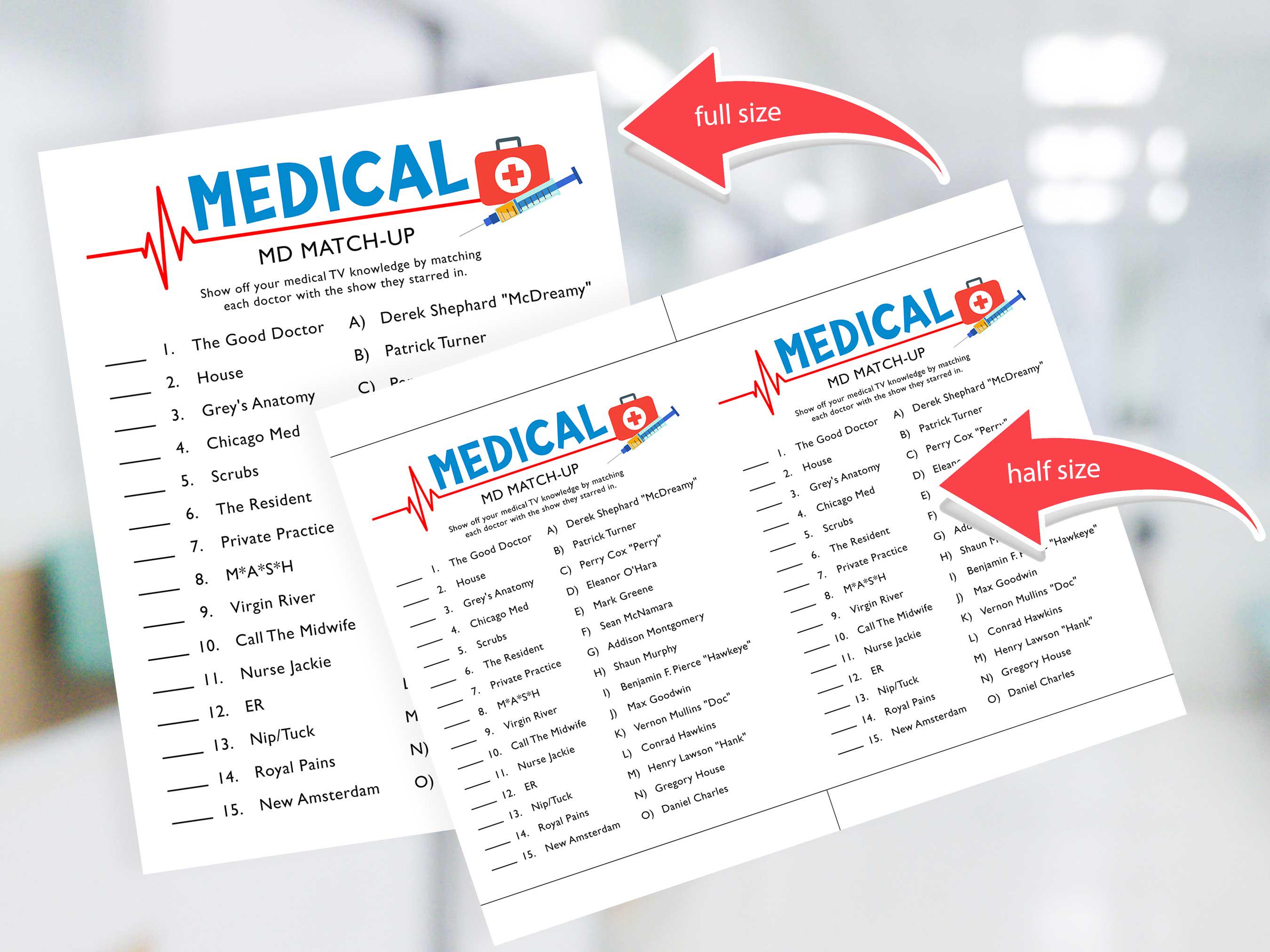 Medical Game | Nurse Game | Healthcare Game | MD Match-up | Nurses Week ...