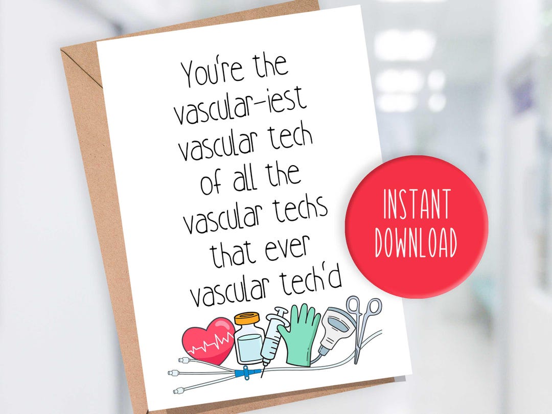 Vascular Tech Card - Vascular Technologist Card - Vascular Sonographer ...