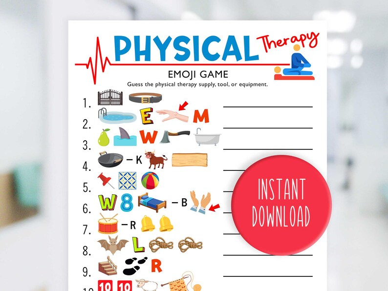 Physical Therapy Emoji Game | Physical Therapist Game | Physical ...