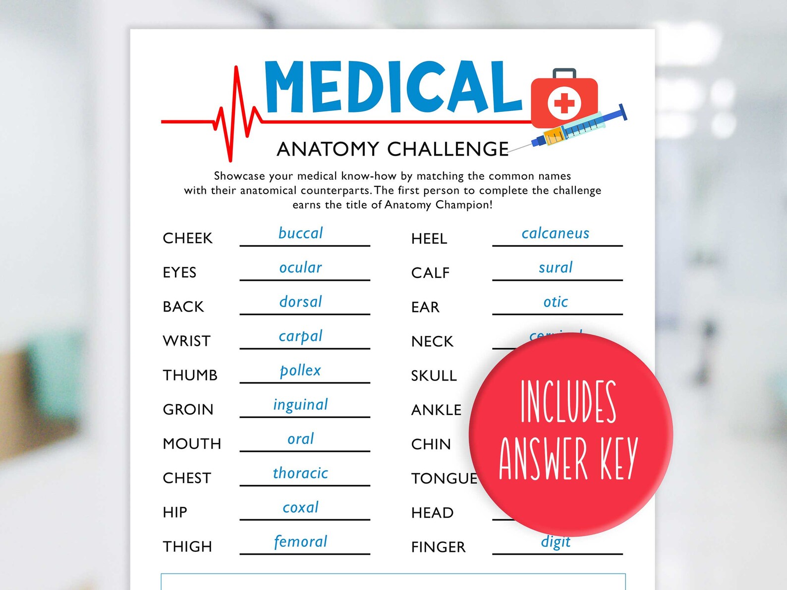 Anatomy Challenge | Medical Game | Nurse Game | Healthcare Game ...