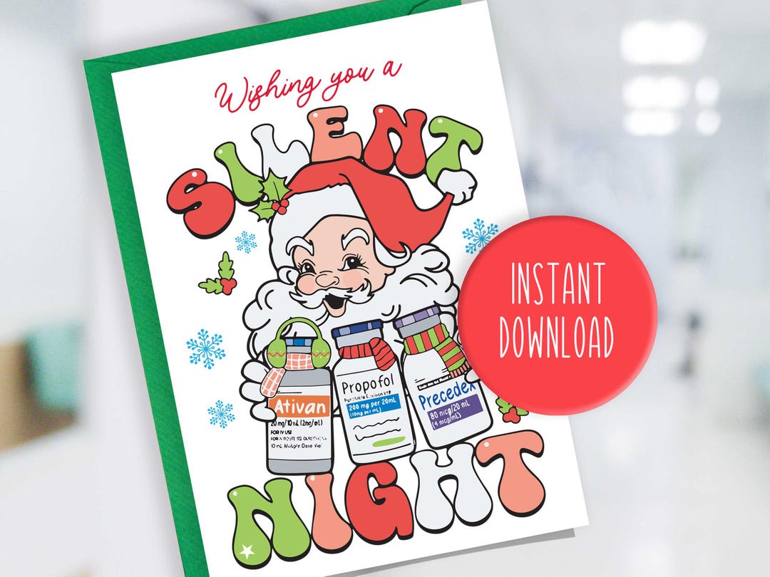 Nurse Christmas Card - Anesthesia Christmas Card - Healthcare Christmas ...