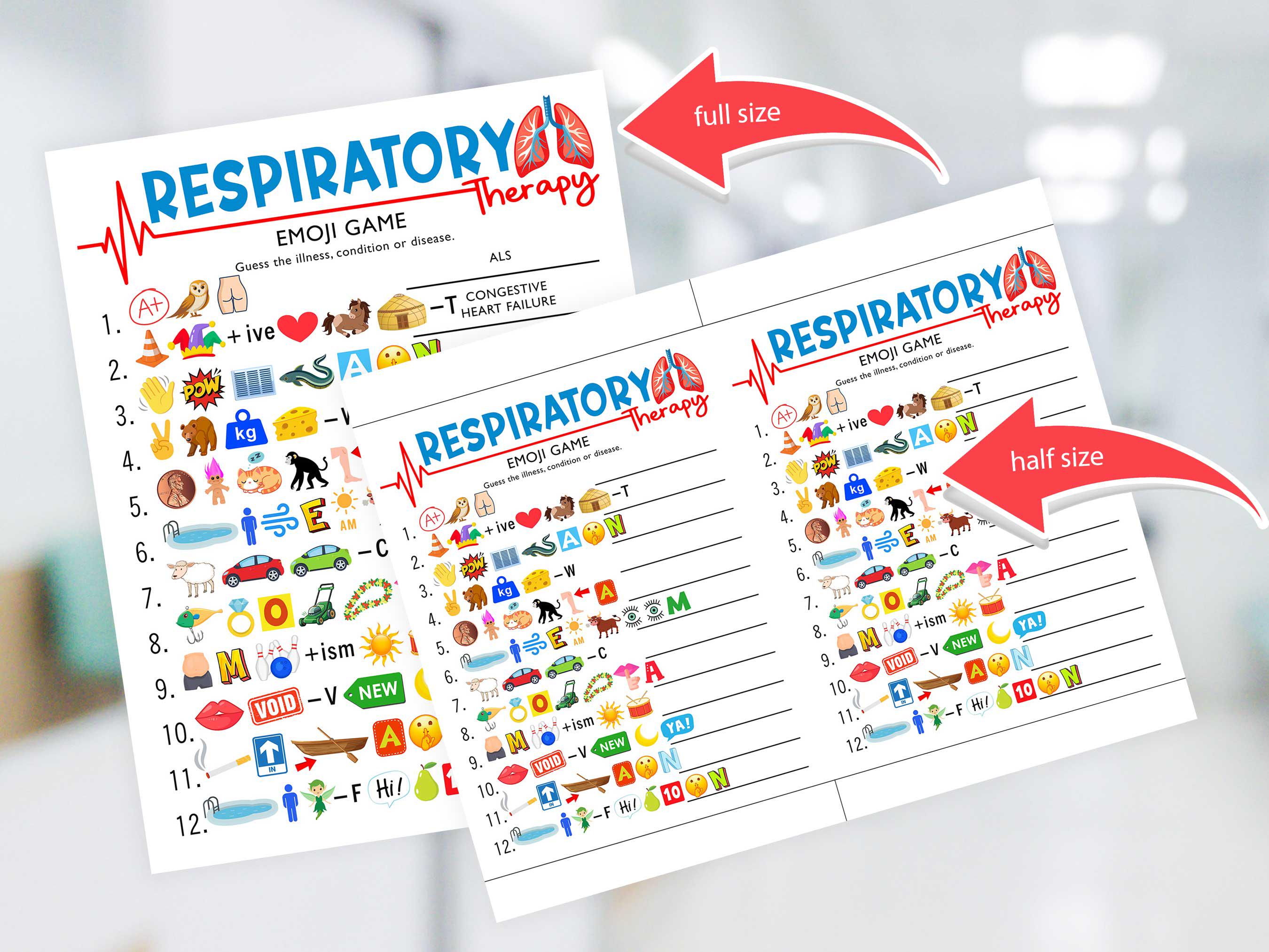 Respiratory Therapy Emoji Game - Disease Emoji Game - Respiratory ...