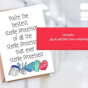 Sterile Processor Card - Sterile Processor Thank You Card - Sterile Processor Appreciation Card ...