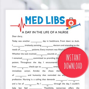 Nurse Med Libs | Nurse Game | Nurse Game Printable | Nurses Week ...
