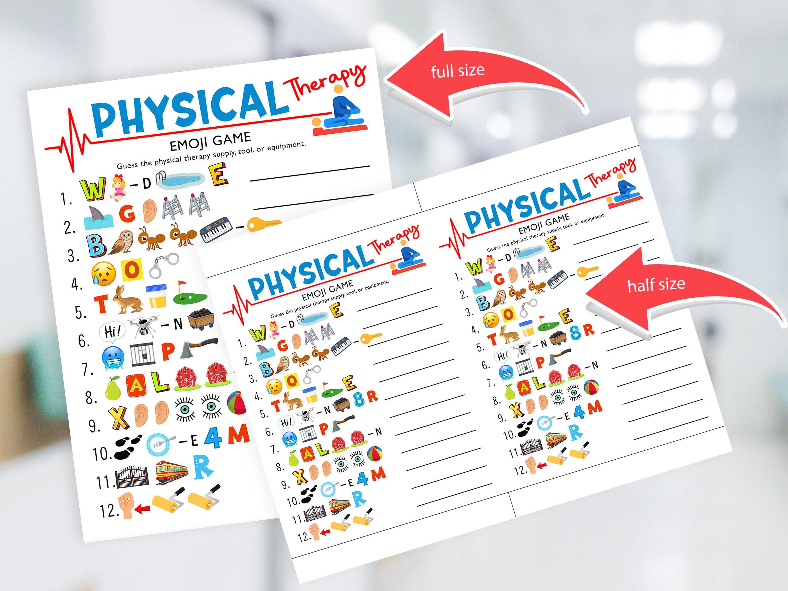 Physical Therapy Emoji Game | Printable Physical Therapy Game ...