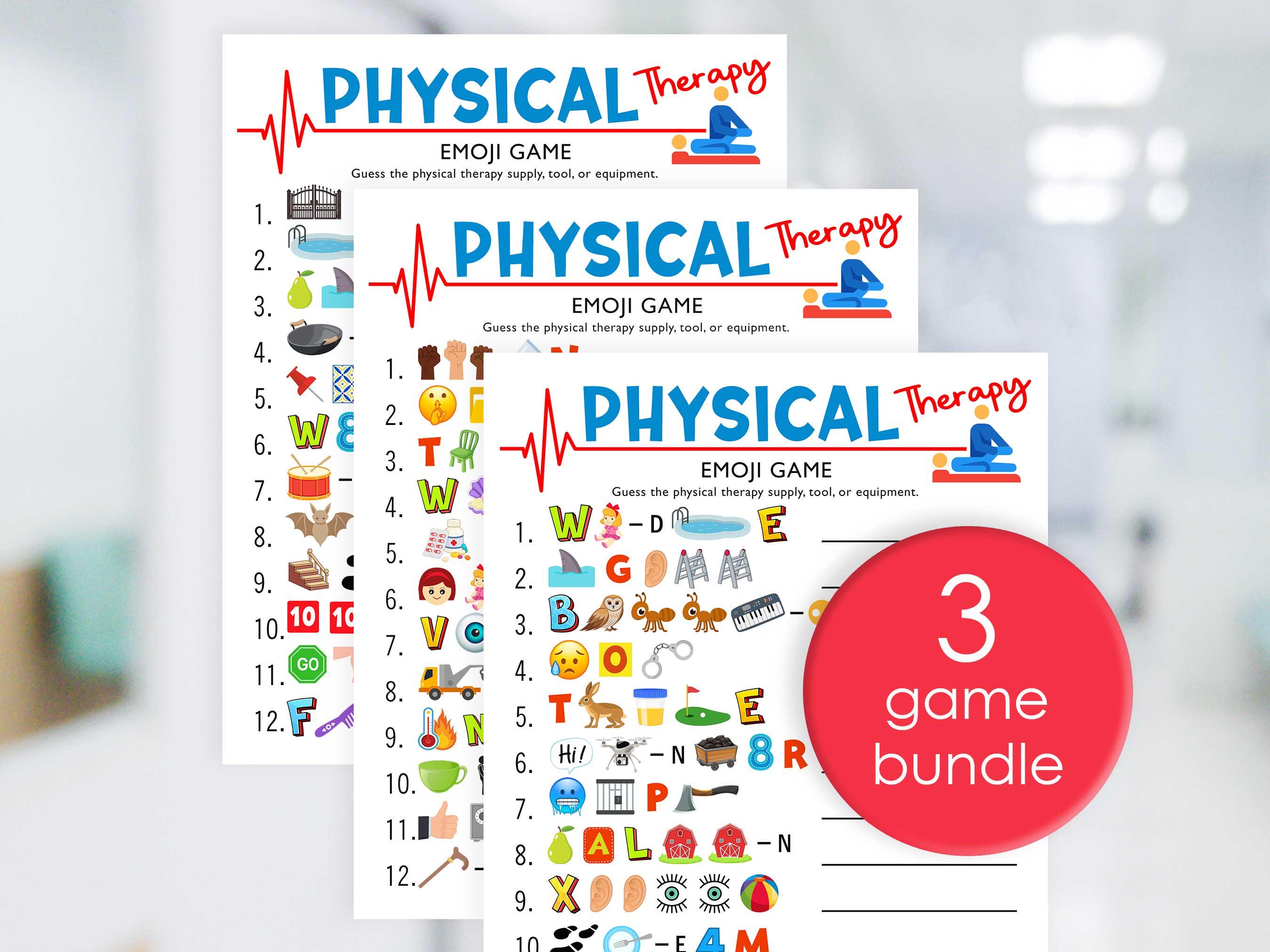Physical Therapy Emoji Game | Printable Physical Therapy Game ...