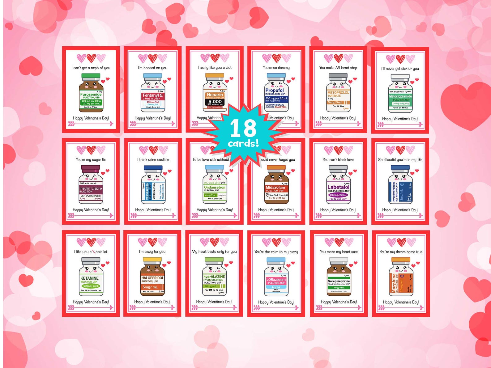 Medication Valentine Cards - Medical Valentine Cards - Healthcare ...