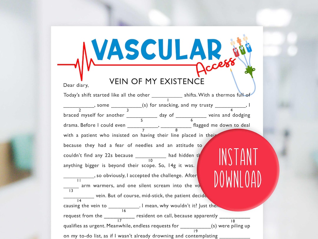 Vascular Access Libs | Vascular Access Game | Vascular Access Activity ...