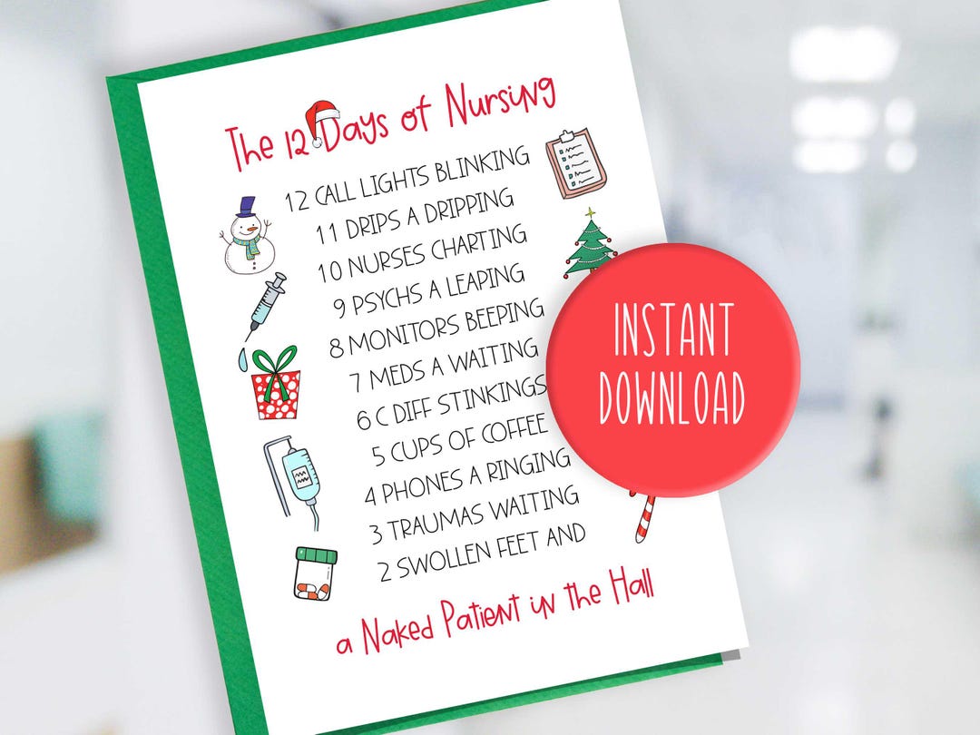 Nurse Christmas Card - Funny Nurse Christmas Card - Healthcare ...