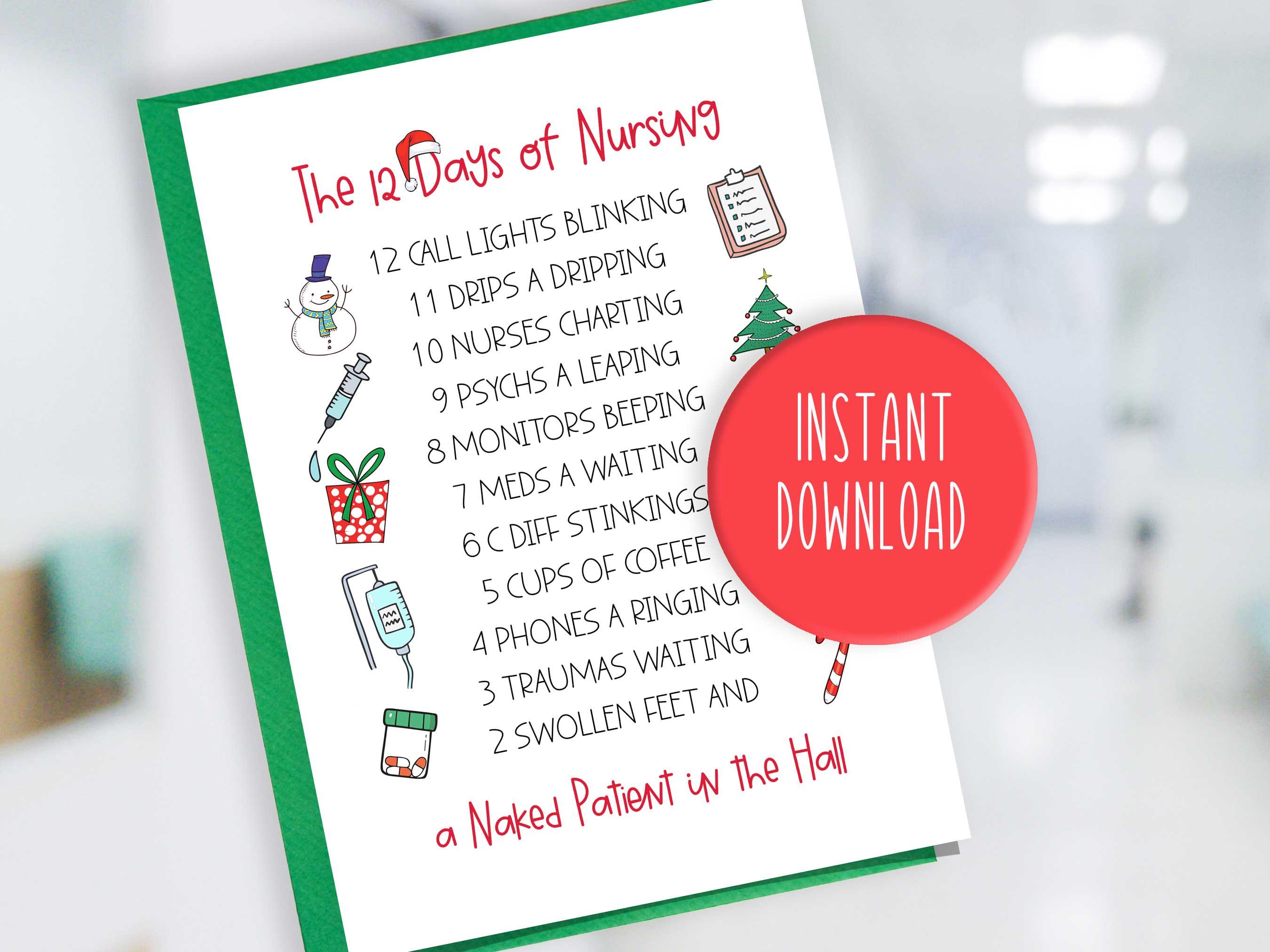 Nurse Christmas Card - Funny Nurse Christmas Card - Healthcare ...