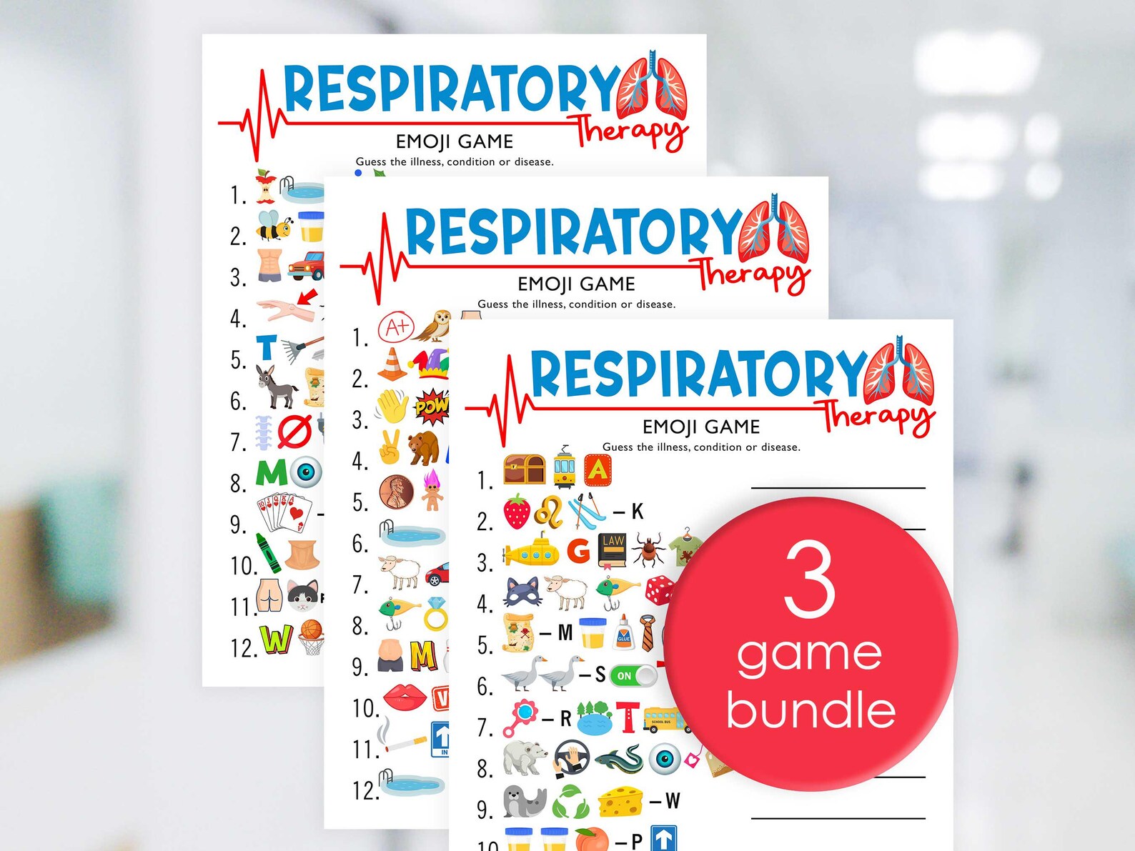 Respiratory Therapy Emoji Game - Disease Emoji Game - Respiratory ...