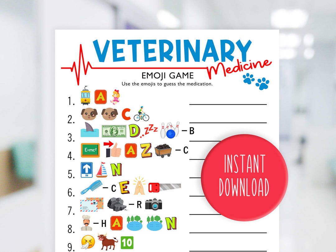 Veterinary Medication Game | Vet Tech Game | Vet Tech Icebreaker | Vet ...