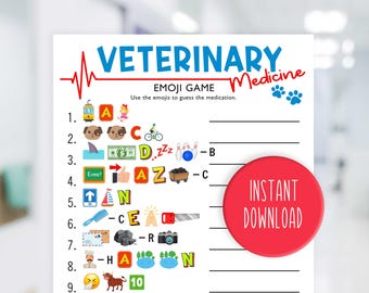 Veterinary Medication Game | Vet Tech Game | Vet Tech Icebreaker | Vet ...