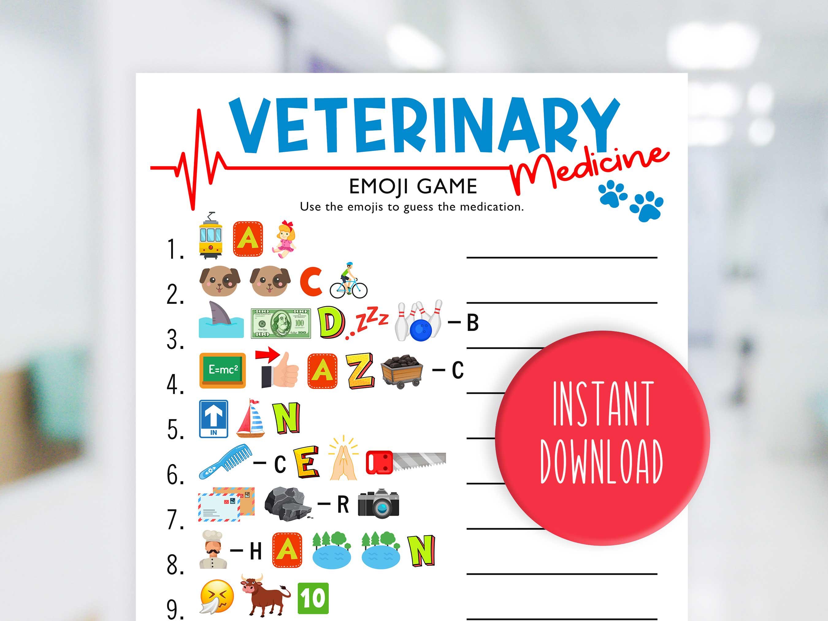 Veterinary Medication Game | Vet Tech Game | Vet Tech Icebreaker | Vet ...