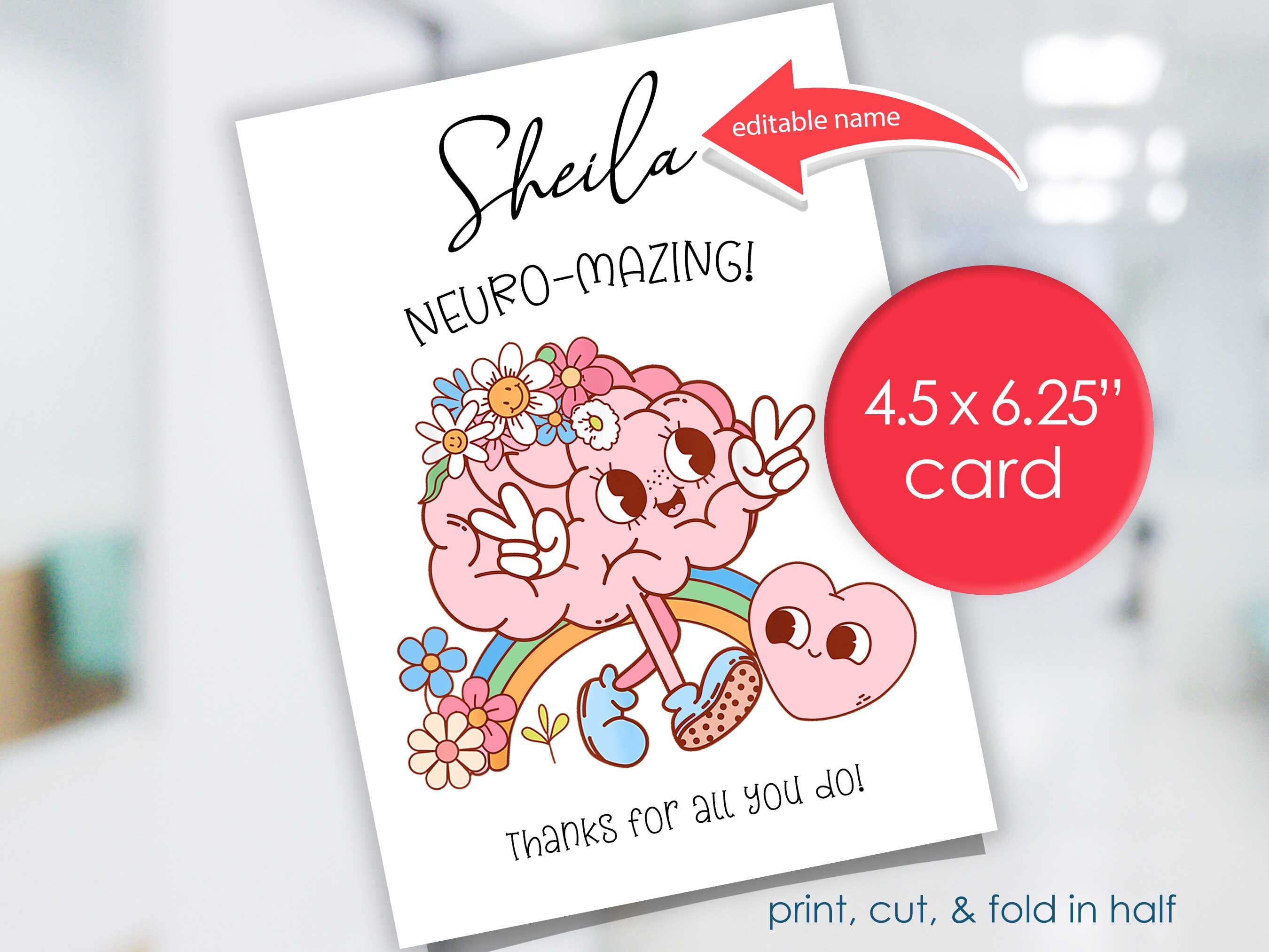 Neuro Nurse Card - Neurology Nurse Card - Neuro Thank You Card - Neuro ...
