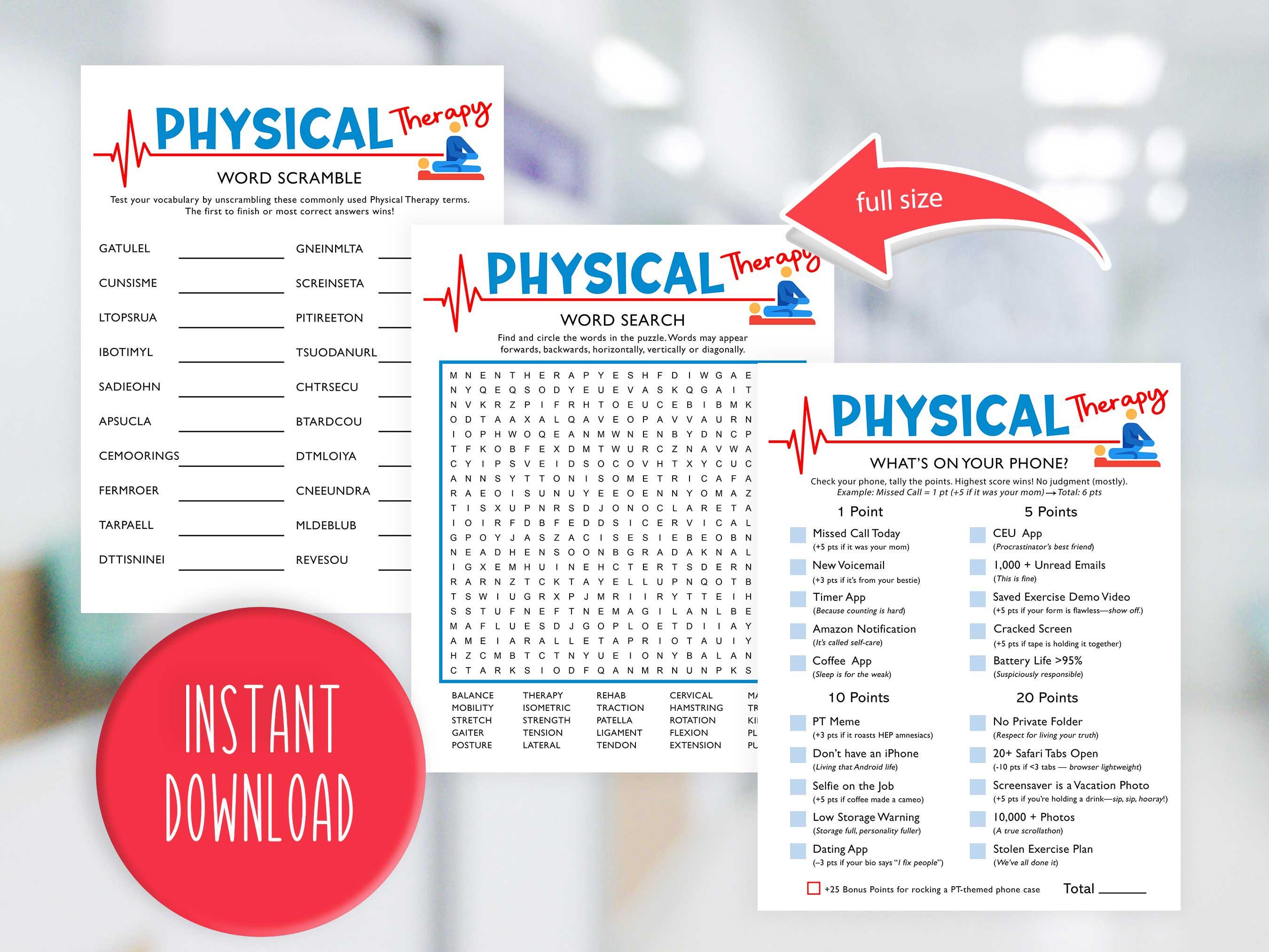 Physical Therapy Game Bundle | PT Game | Physical Therapy Game ...
