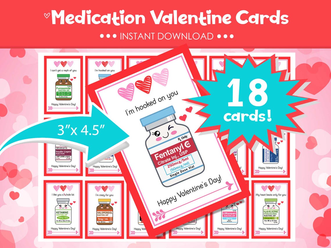 Medication Valentine Cards - Medical Valentine Cards - Healthcare ...