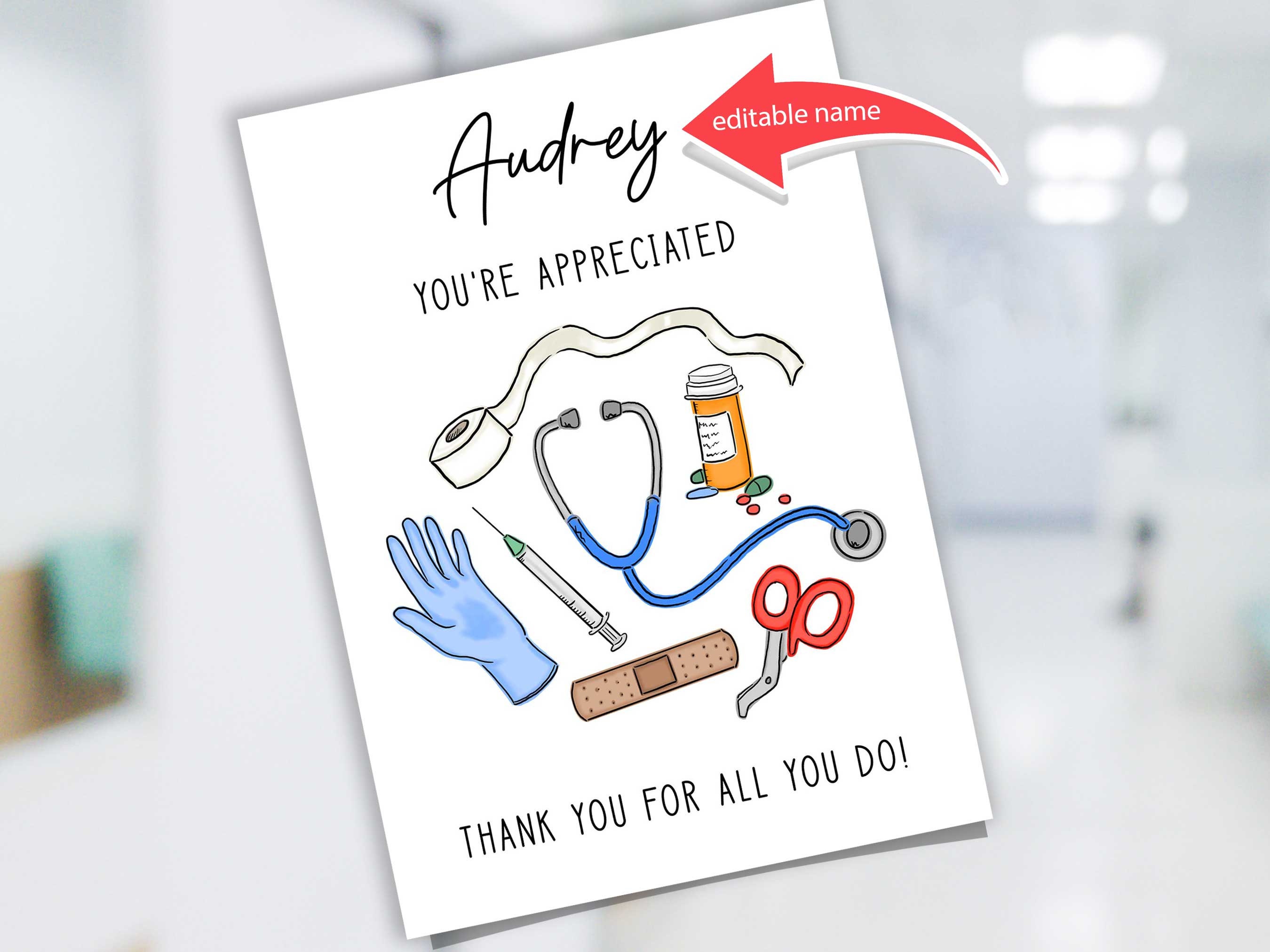 Nurses Week Card Nurse Appreciation Card Nurse Thank You Card Printable ...