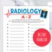 Radiology A to Z Game | Radiology Game | Rad Tech Activity | Radiology ...