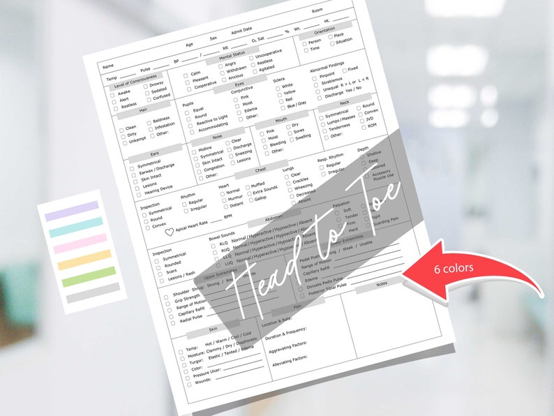 Head to Toe Assessment - Head to Toe Assessment Template - Patient ...