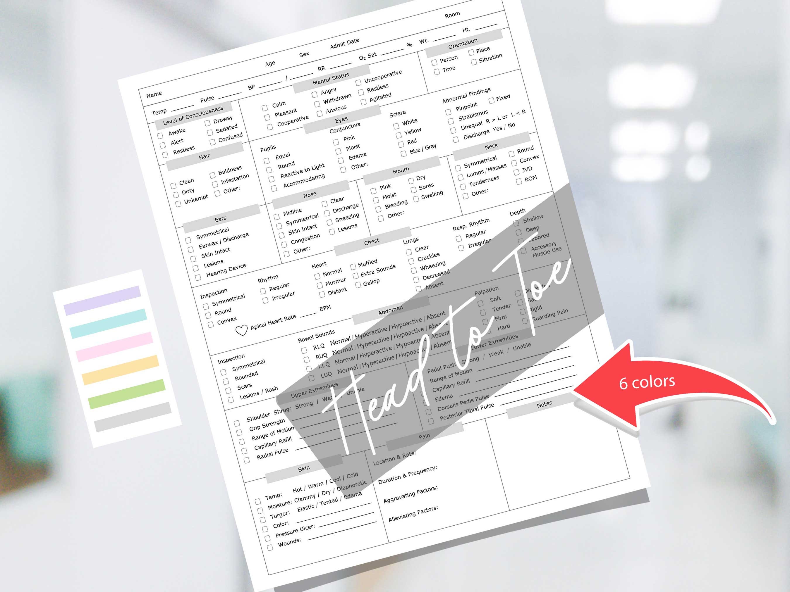 Head to Toe Assessment - Head to Toe Assessment Template - Patient ...