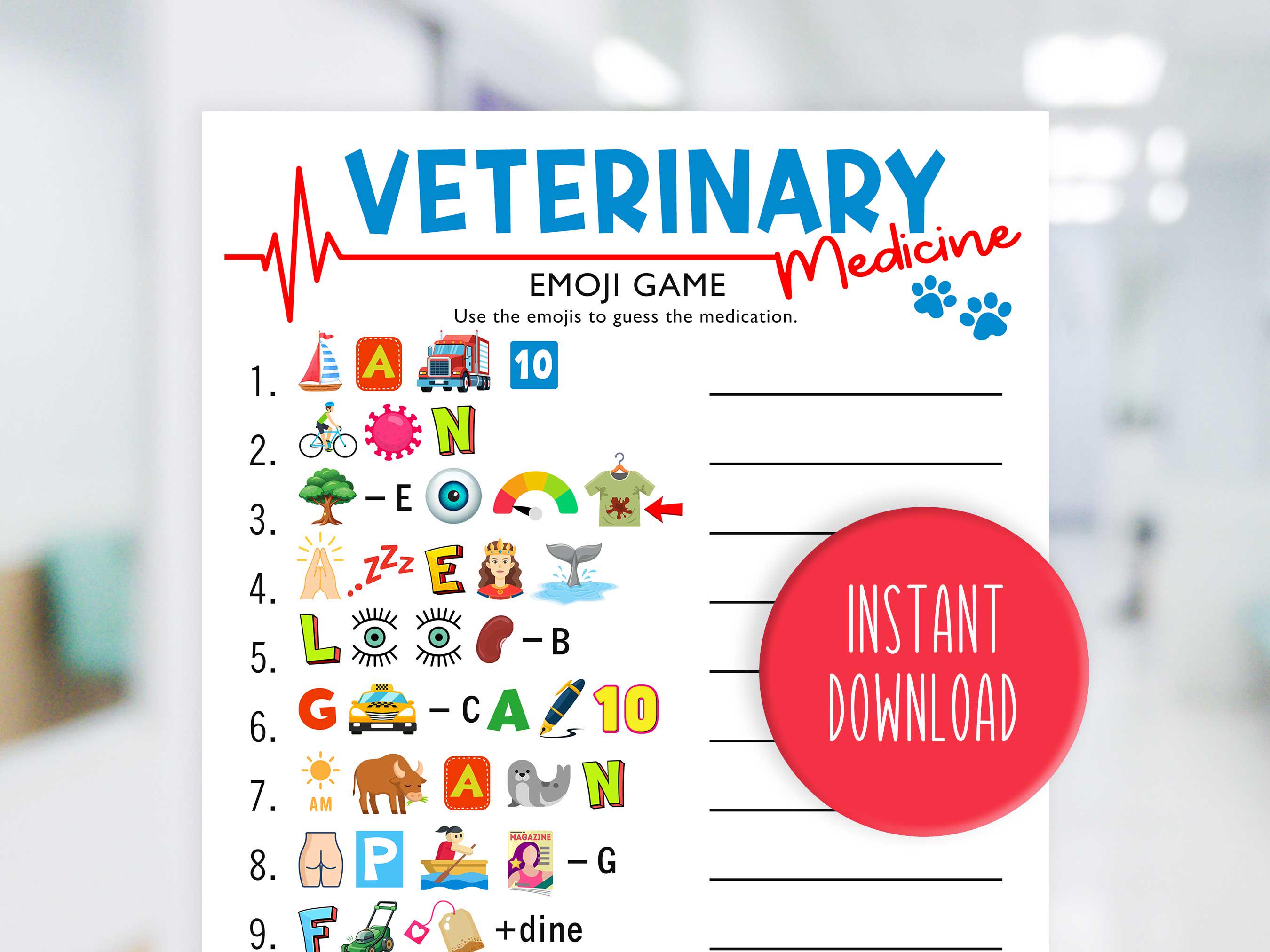 Veterinary Medication Game | Vet Tech Game | Vet Tech Icebreaker | Vet ...