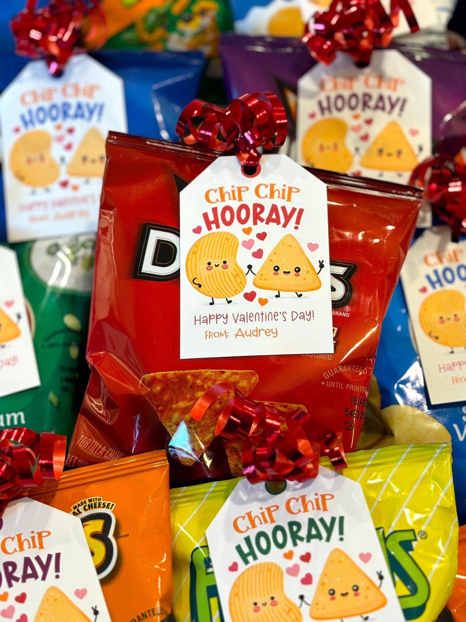 Chip Chip Hooray Valentine Gift Tags Kids Valentine Cards Potato Chip ...