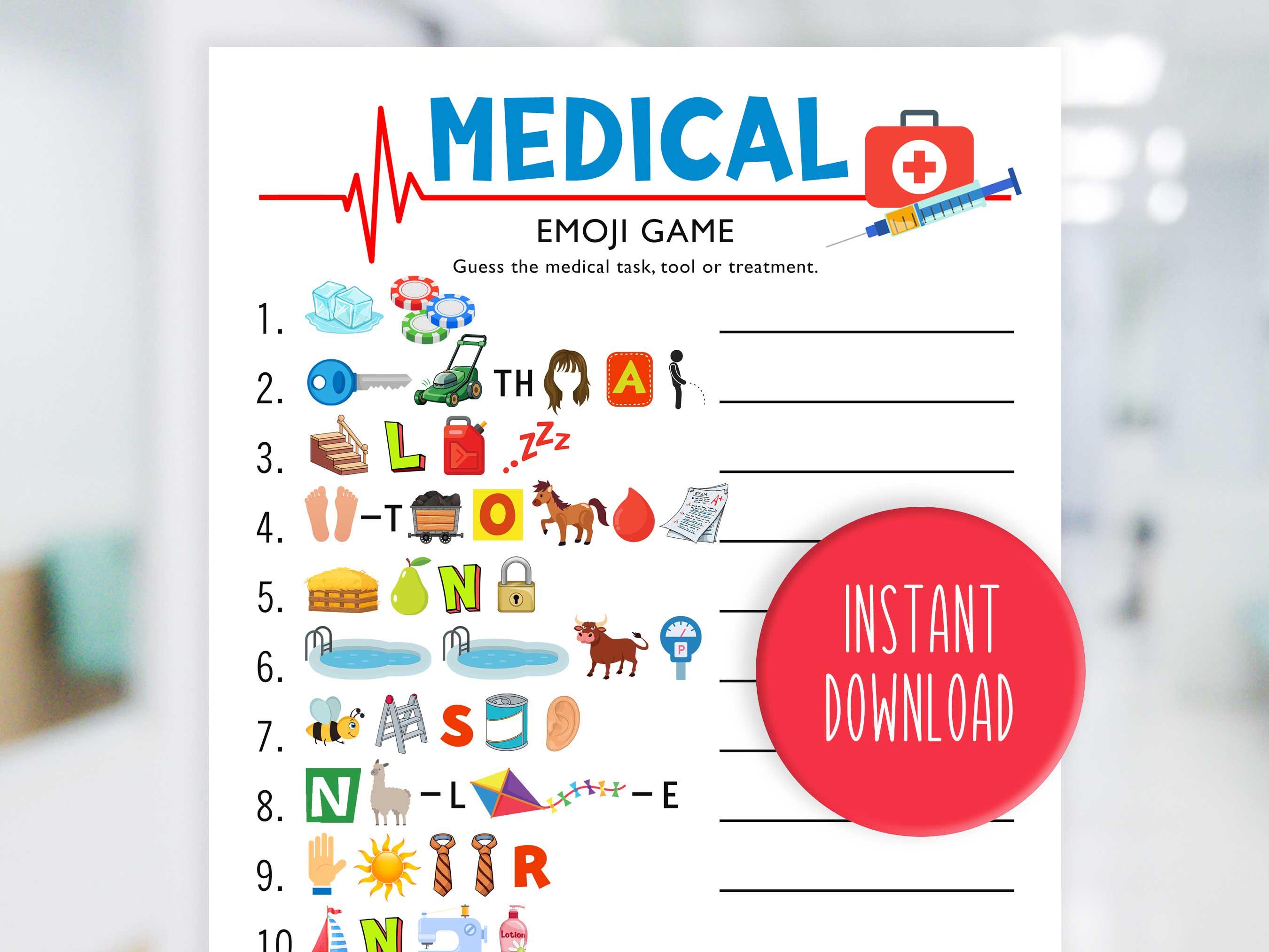 Medical Emoji Game | Disease Emoji Game | Healthcare Emoji Game ...
