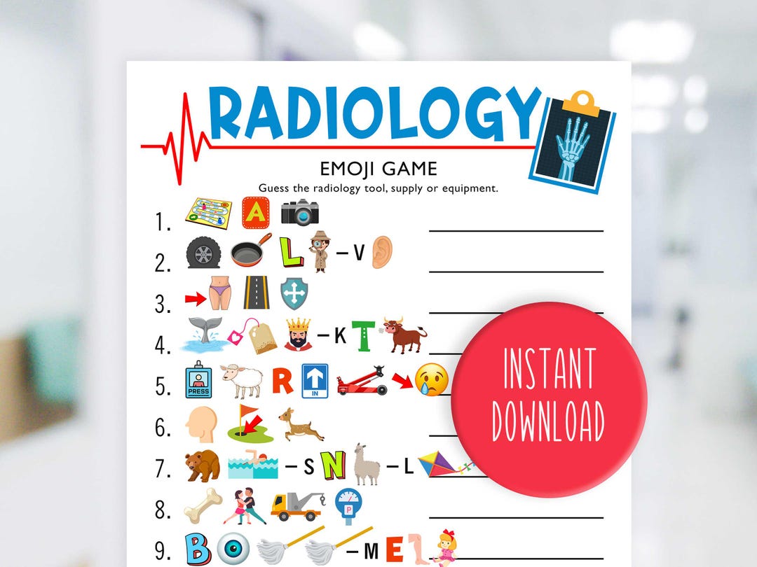 Radiology Emoji Game | Rad Tech Game | Radiology Game | Rad Tech ...