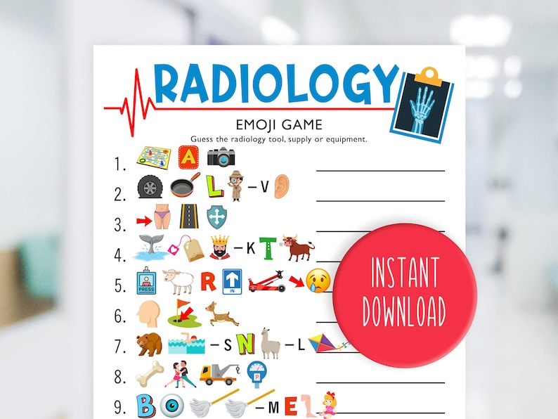 Radiology Emoji Game | Rad Tech Game | Radiology Game | Rad Tech ...